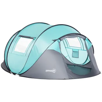 Outsunny Cort Camping 4 Persoane, Cort Automat Pop-up Iglu, 286x209x122 ...