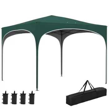 Outsunny Carport rezistent 3,3 x 6,2 m, Cort tip garaj portabil cu ...