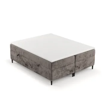 Pat boxspring maro cu spatiu de depozitare 160x200 cm Araya - Maison de ...