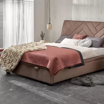 Pat tapitat Continental 1 velvet bej - 160 x 200 cm - Paturi