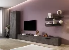 Living Pati 121 - Mobila Sufragerie Gri Beton - Mobila